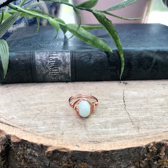 Rooted and Wired | Accessories | Handmade Gold Plated Baby Blue Ring ...